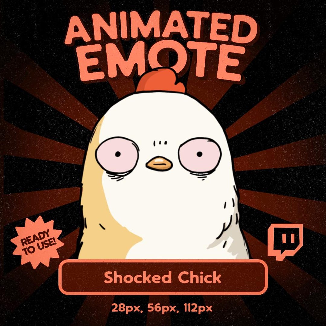 Kawaii Shocked Chick Animated Emote for Twitch and Discord, Funny ...
