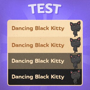 Dancing Black Cat Animated Emote: Kawaii Kitty GIF for Twitch, Discord ...