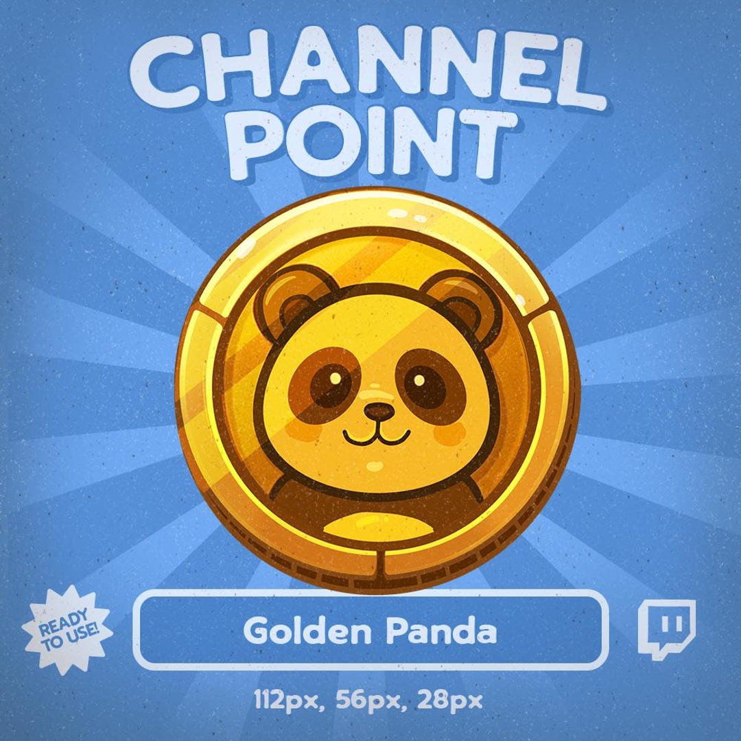 Kawaii Golden Panda Channel Point Icon for Twitch – Cute Custom Reward ...