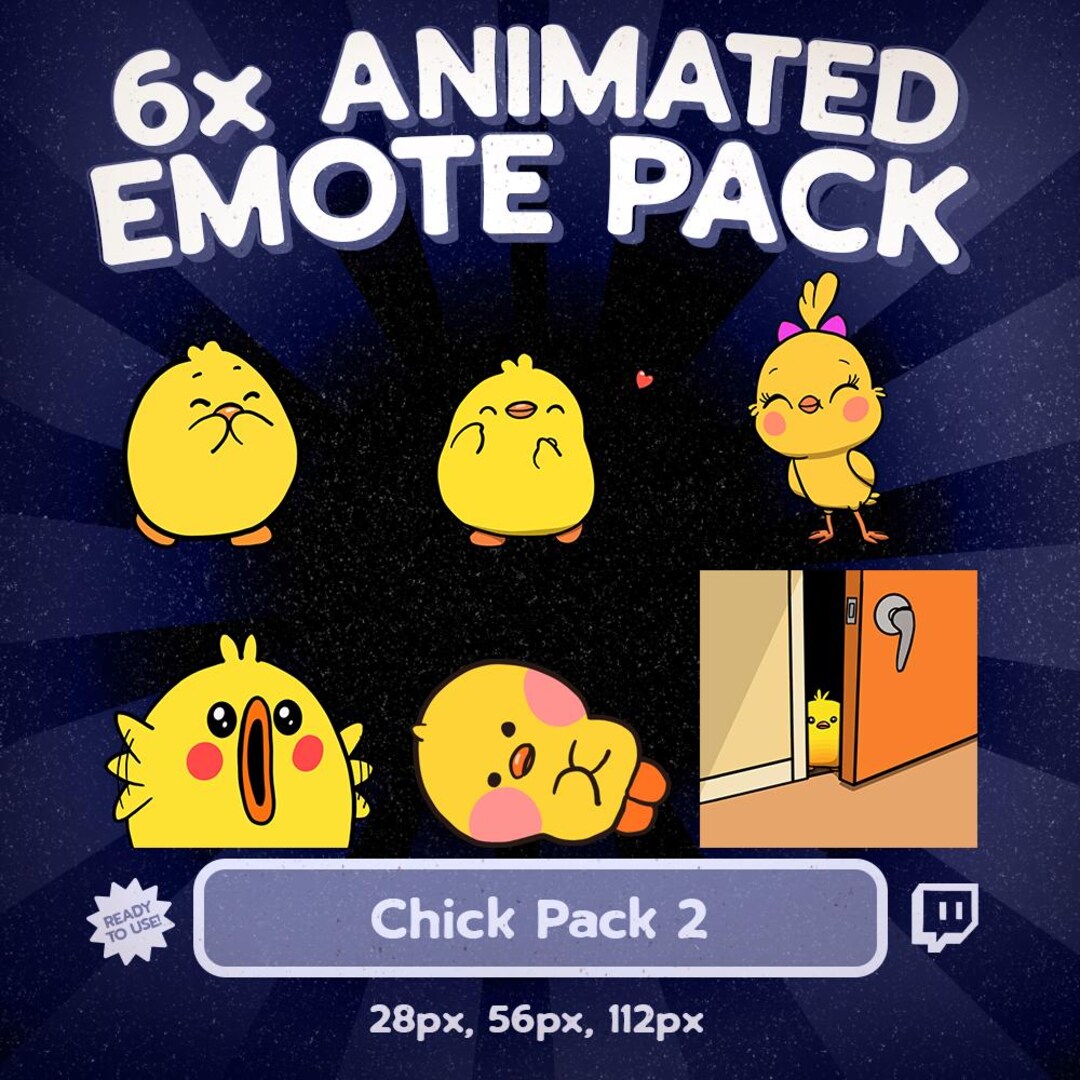 Emotes animés poussins kawaii : GIFs Twitch et Discord Reaction ...