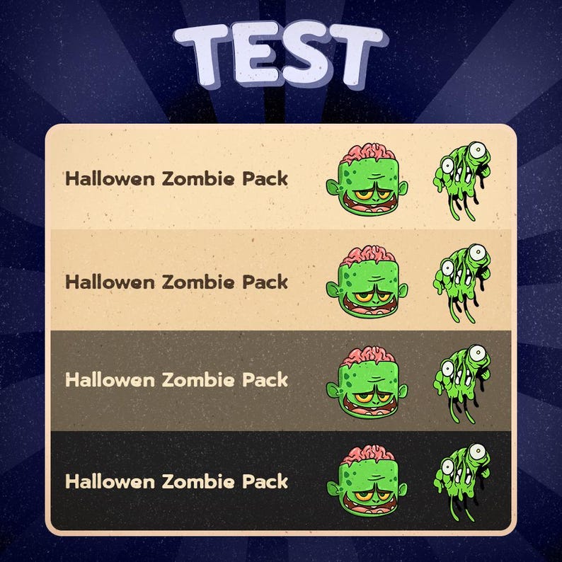 Kawaii Zombie Animated Emote Pack for Twitch and Discord, Brainy & Goo ...