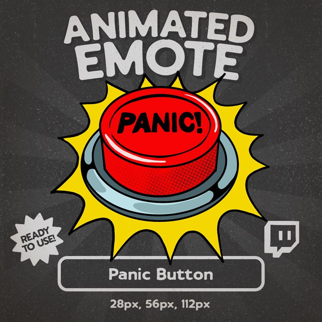 Kawaii Panic Button Animated Twitch Emote: Funny Streamer Reaction (GIF ...