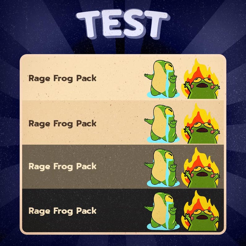 Kawaii Rage Frog Animated Emote Pack for Twitch and Discord, Funny ...