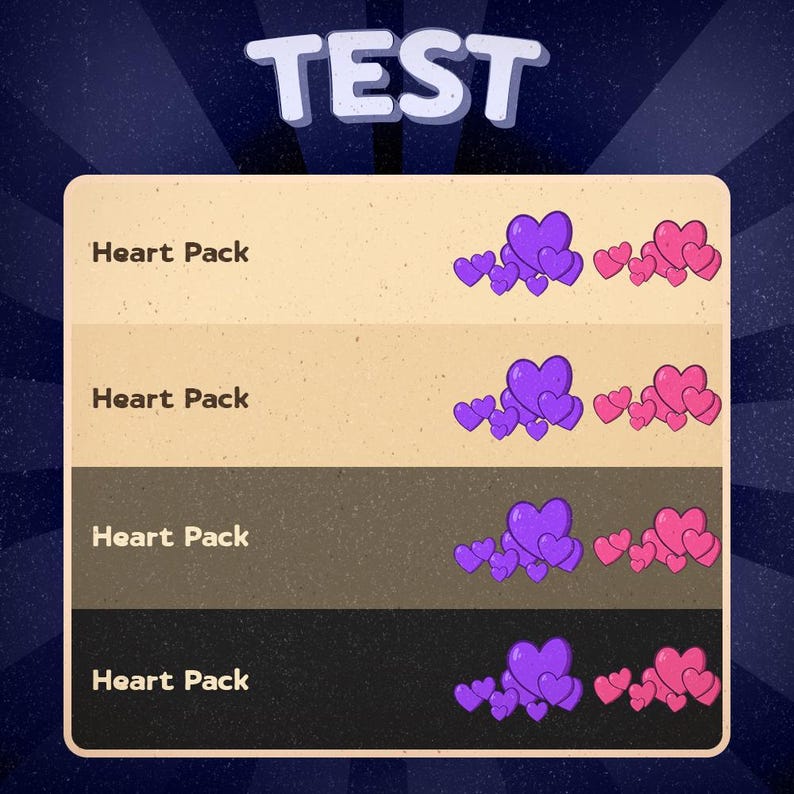 Kawaii Heart Animated Emote Pack for Twitch and Discord, Cute Purple ...