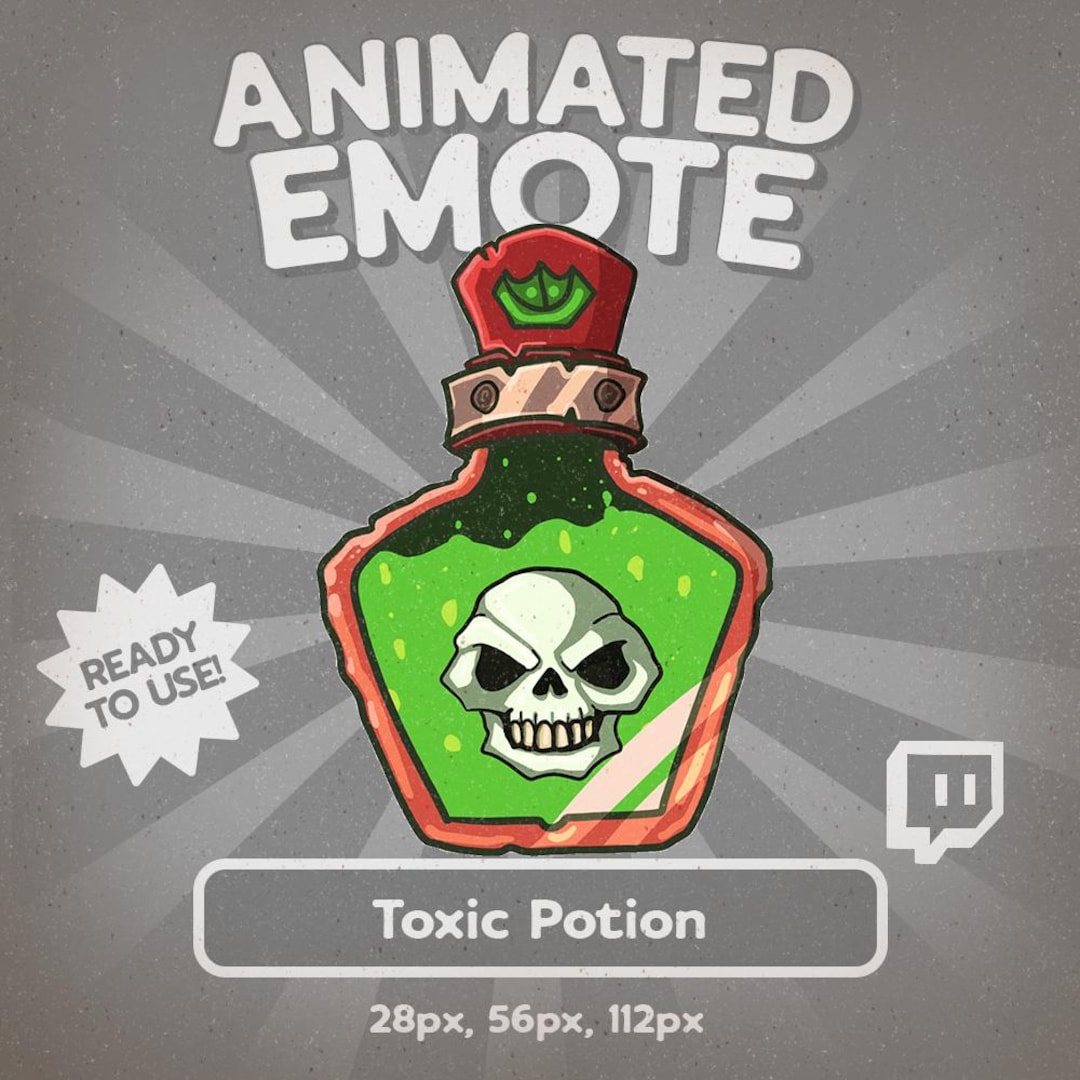 Toxic Potion Animated Emote for Twitch and Discord – Poison Skull ...