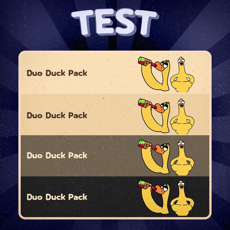 Kawaii Duck Animated Emote Pack for Twitch and Discord, Drunk and ...