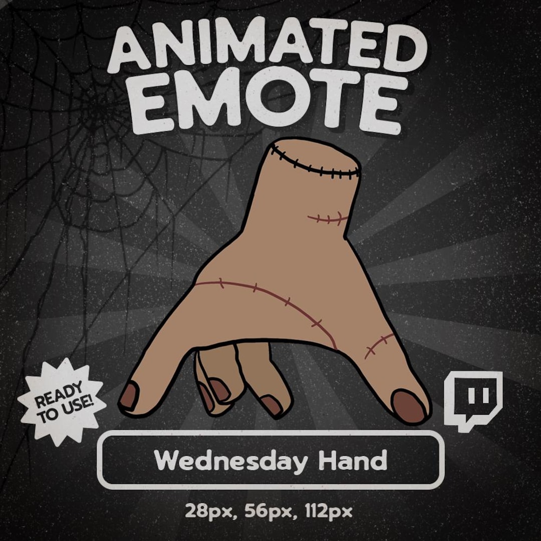 Kawaii Wednesday Hand Animated Twitch Emote: Spooky Streamer Reaction ...