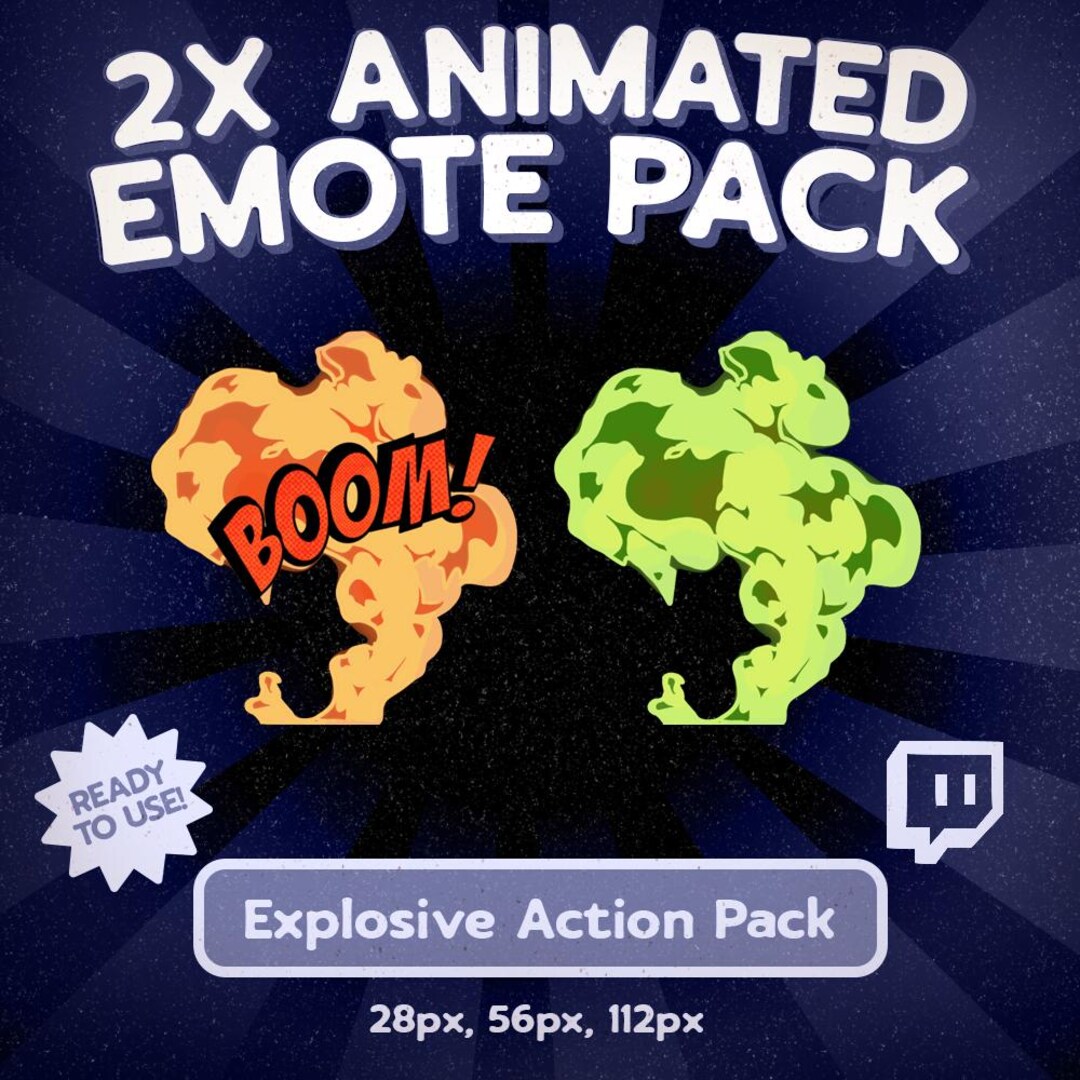 Kawaii Boom Animated Emotes: Twitch/discord Stream Overlay (GIF Digital ...