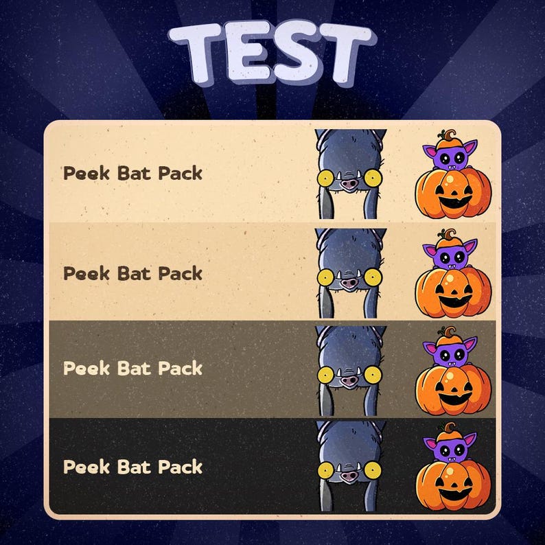 Kawaii Peek Bat Animated Emote Pack for Twitch and Discord, Cute Spooky ...