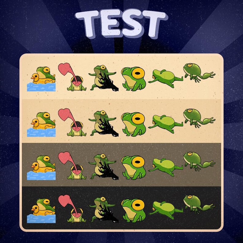 Frog Animated Emote Pack for Twitch and Discord, 6× Funny Cute Frog ...
