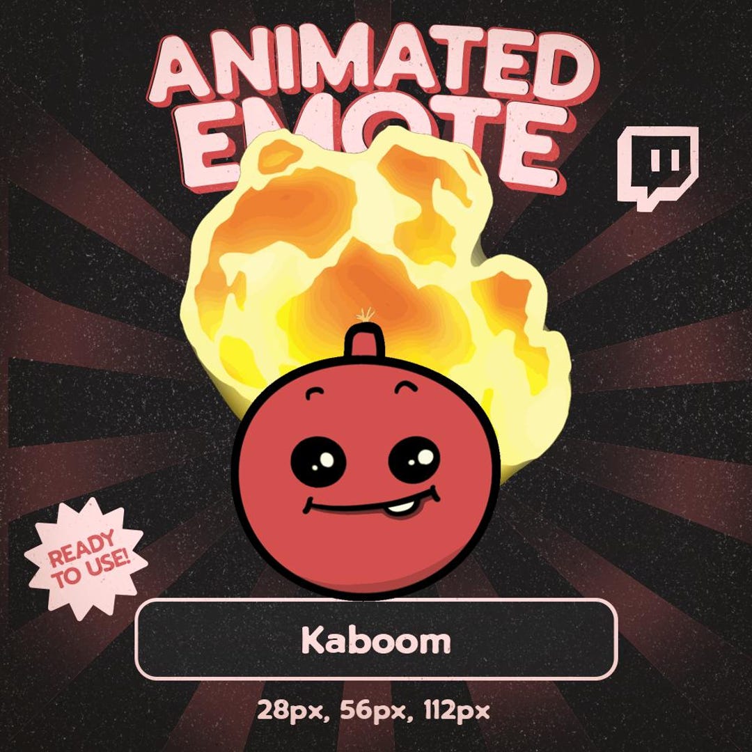 Kawaii Bomb Animated Emote: Kaboom GIF for Twitch, Discord, Kick ...