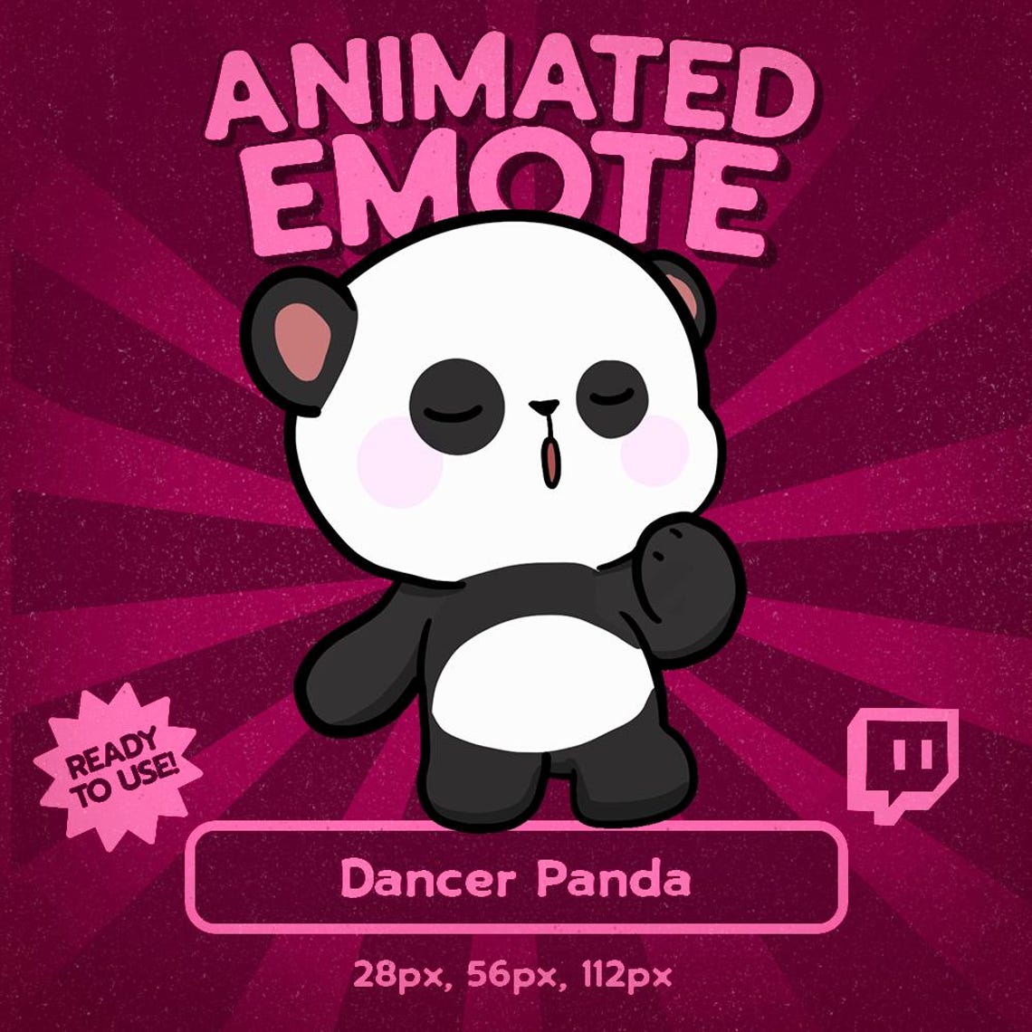 Kawaii Dancer Panda Animated Twitch Emote, Cute Dancing Bear Emote for ...