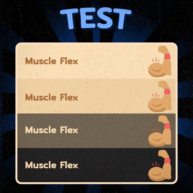 Kawaii Muscle Flex Animated Emote for Twitch and Discord, Funny Strong ...