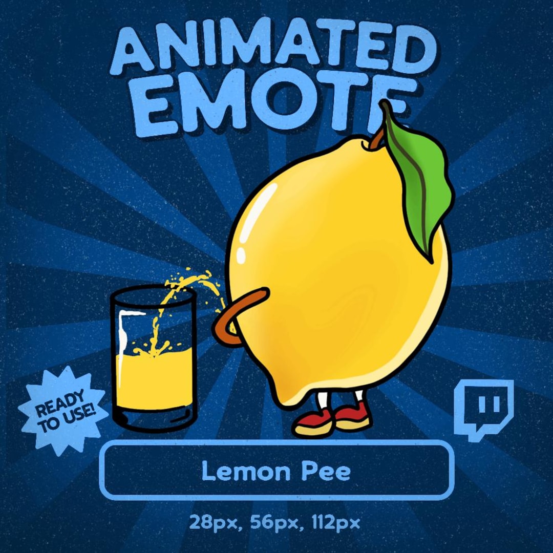Kawaii Lemon Pee Animated Twitch Emote: Funny Stream Reaction (GIF ...