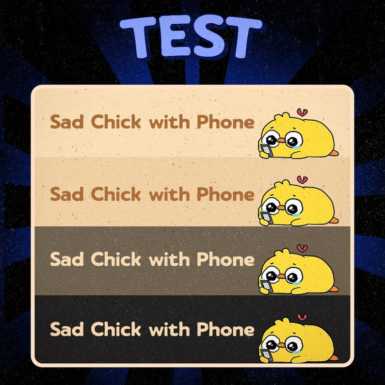 Kawaii Sad Chick Animated Emote for Twitch and Discord, Cute Crying ...