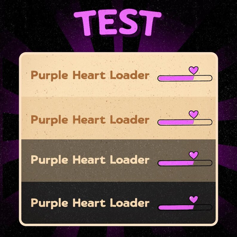 Kawaii Purple Heart Loader Animated Emote for Twitch and Discord, Cute ...