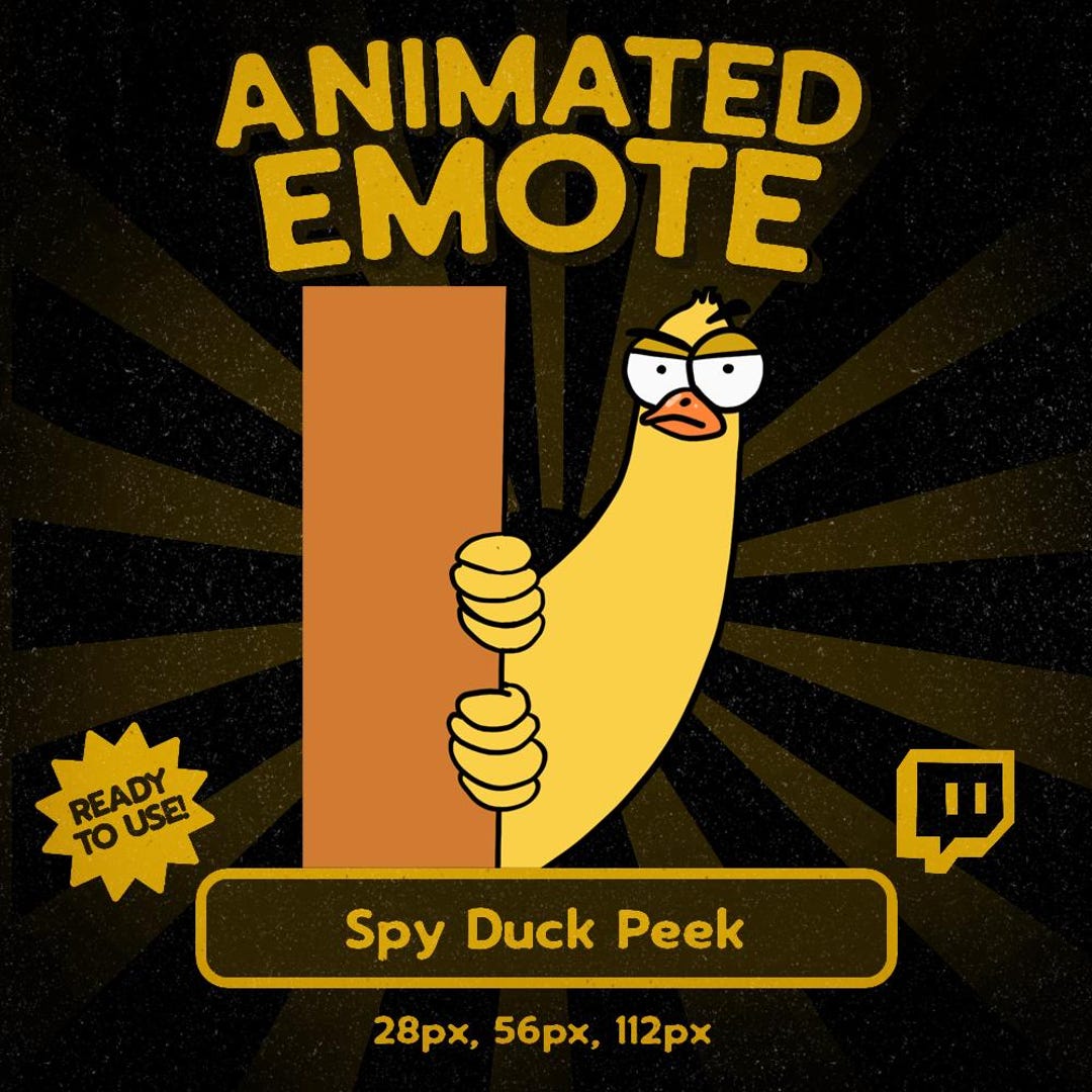 Kawaii Spy Duck Peek Animated Emote for Twitch and Discord, Funny ...