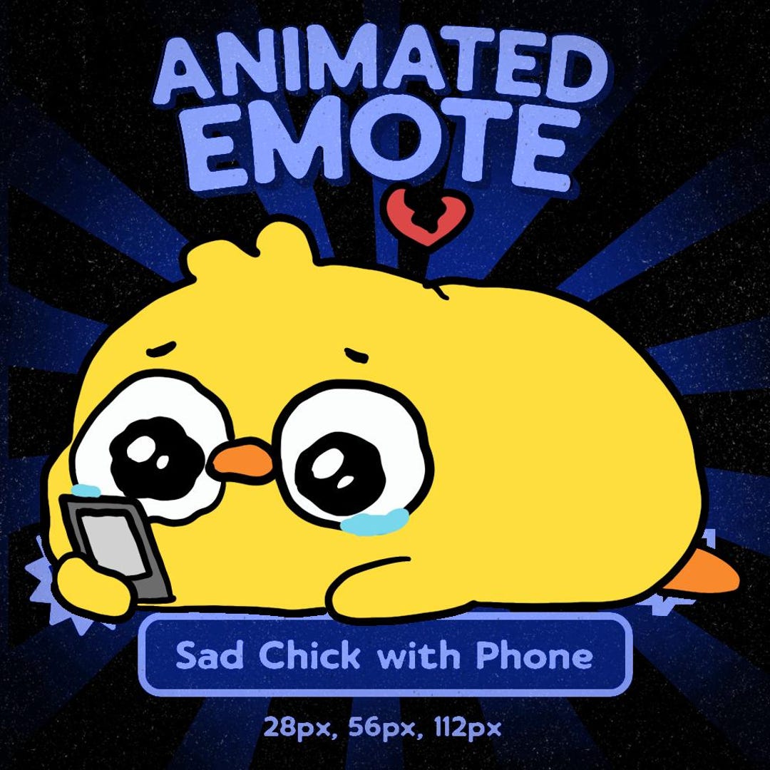 Kawaii Sad Chick Animated Emote for Twitch and Discord, Cute Crying ...