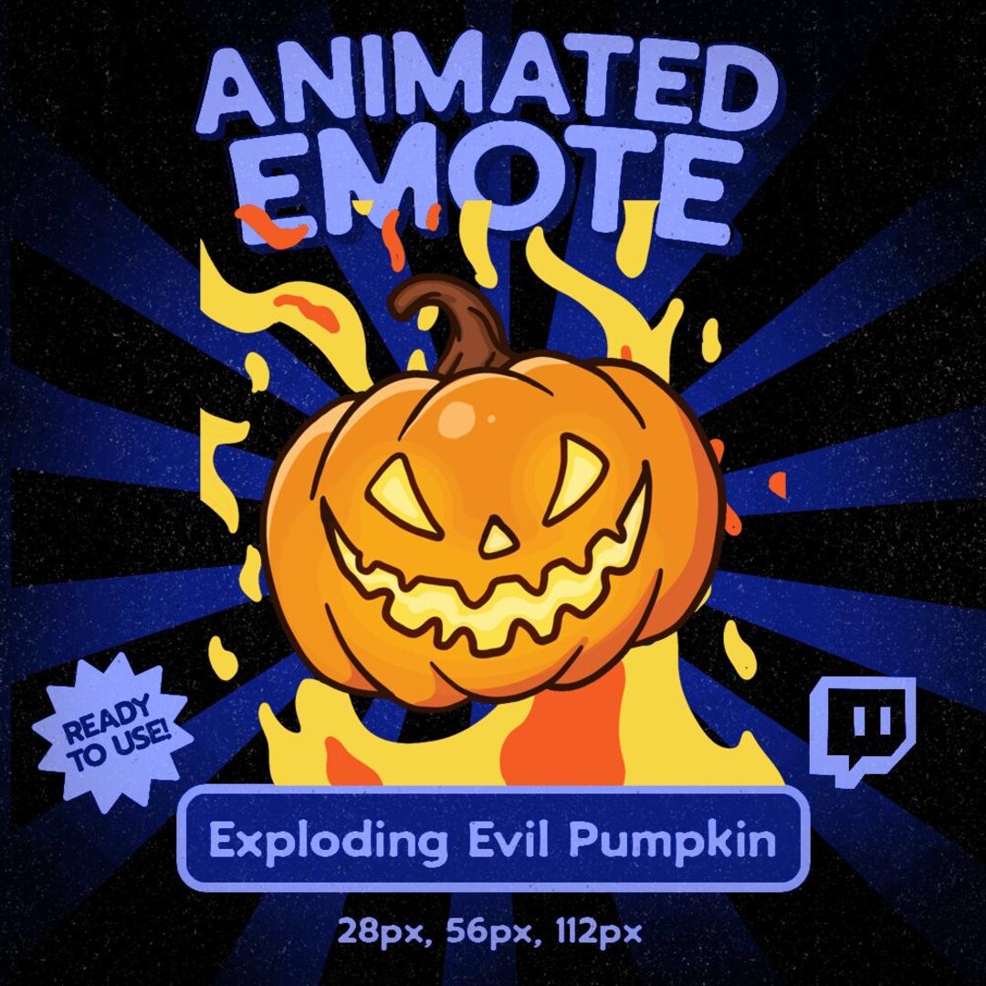 Kawaii Exploding Evil Pumpkin Animated Emote for Twitch and Discord ...