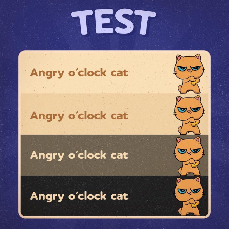 Kawaii Angry O’clock Cat Animated Emote for Twitch & Discord, Sassy ...
