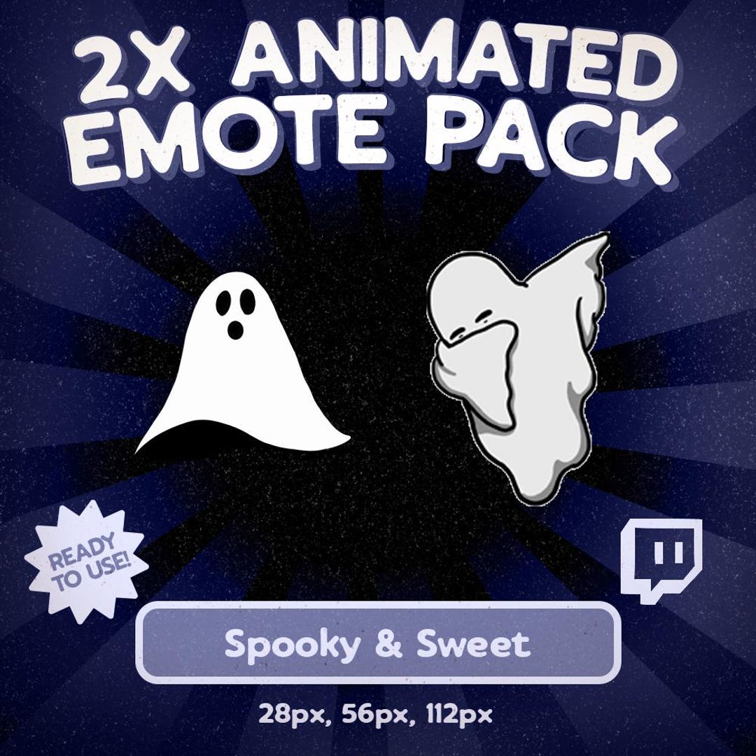 Animated Ghost Emote Pack: Spooky & Sweet Twitch Streamer Emotes (GIF ...