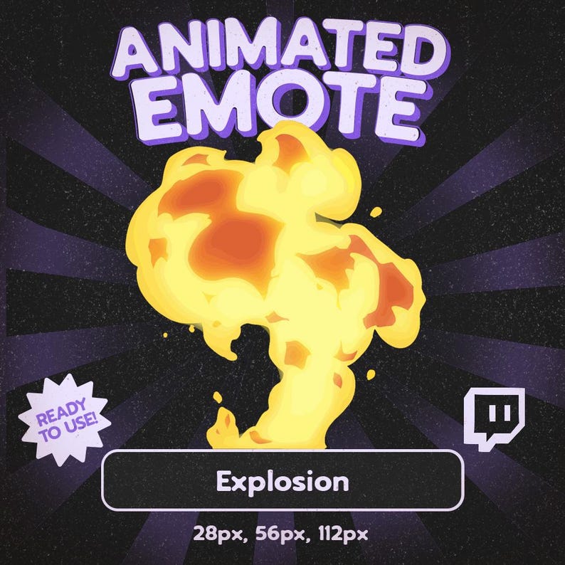Explosion Animated Emote for Twitch, Discord & Kick | Comic Style ...