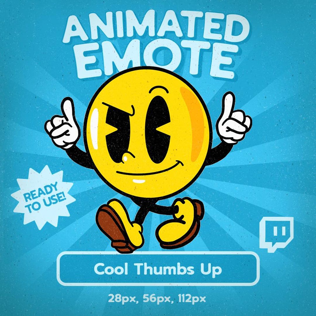 Cool Thumbs up Animated Emote | Retro Emoji Twitch Emote for Streamers ...