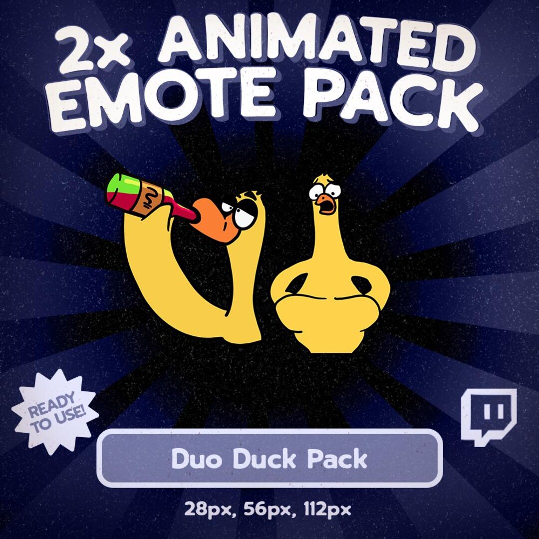 Kawaii Duck Animated Emote Pack for Twitch and Discord, Drunk and ...