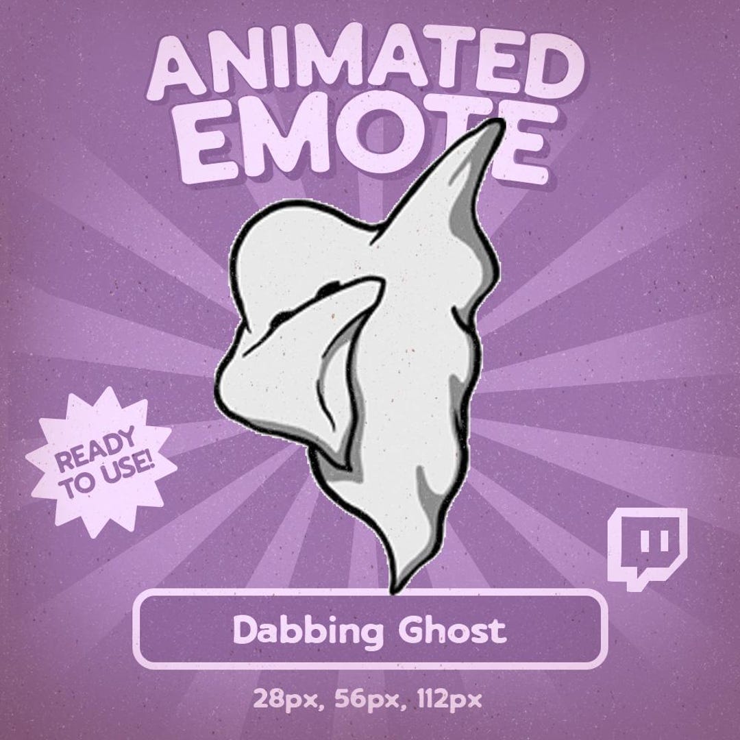 Kawaii Dabbing Ghost Animated Emote | Funny Kawaii Dab Meme GIF for ...