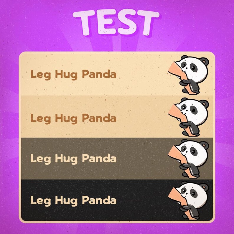 Kawaii Leg Hug Panda Animated Twitch Emote, Cute Clingy Bear Emote for ...