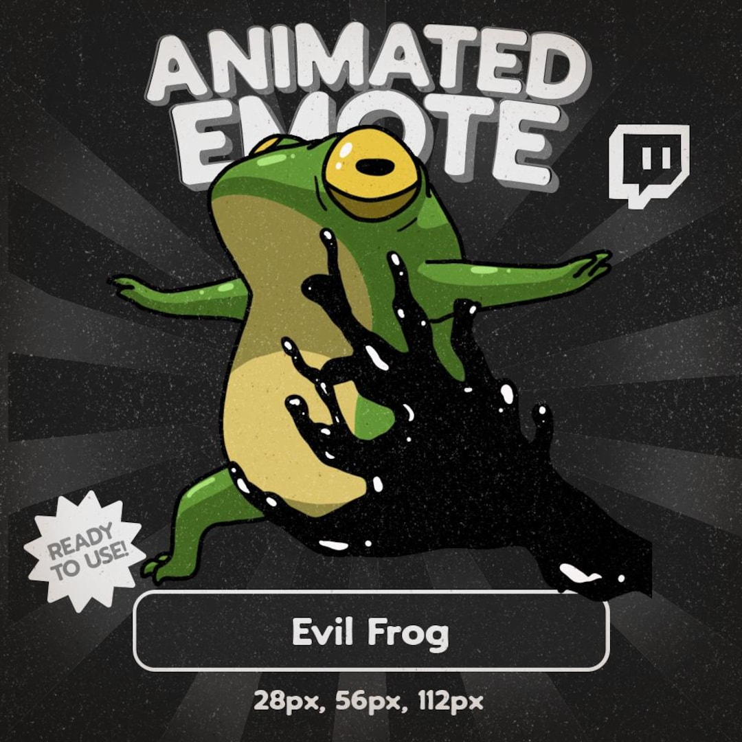 Evil Frog Animated Emote: Glitchy Kawaii GIF for Twitch, Discord, Kick ...