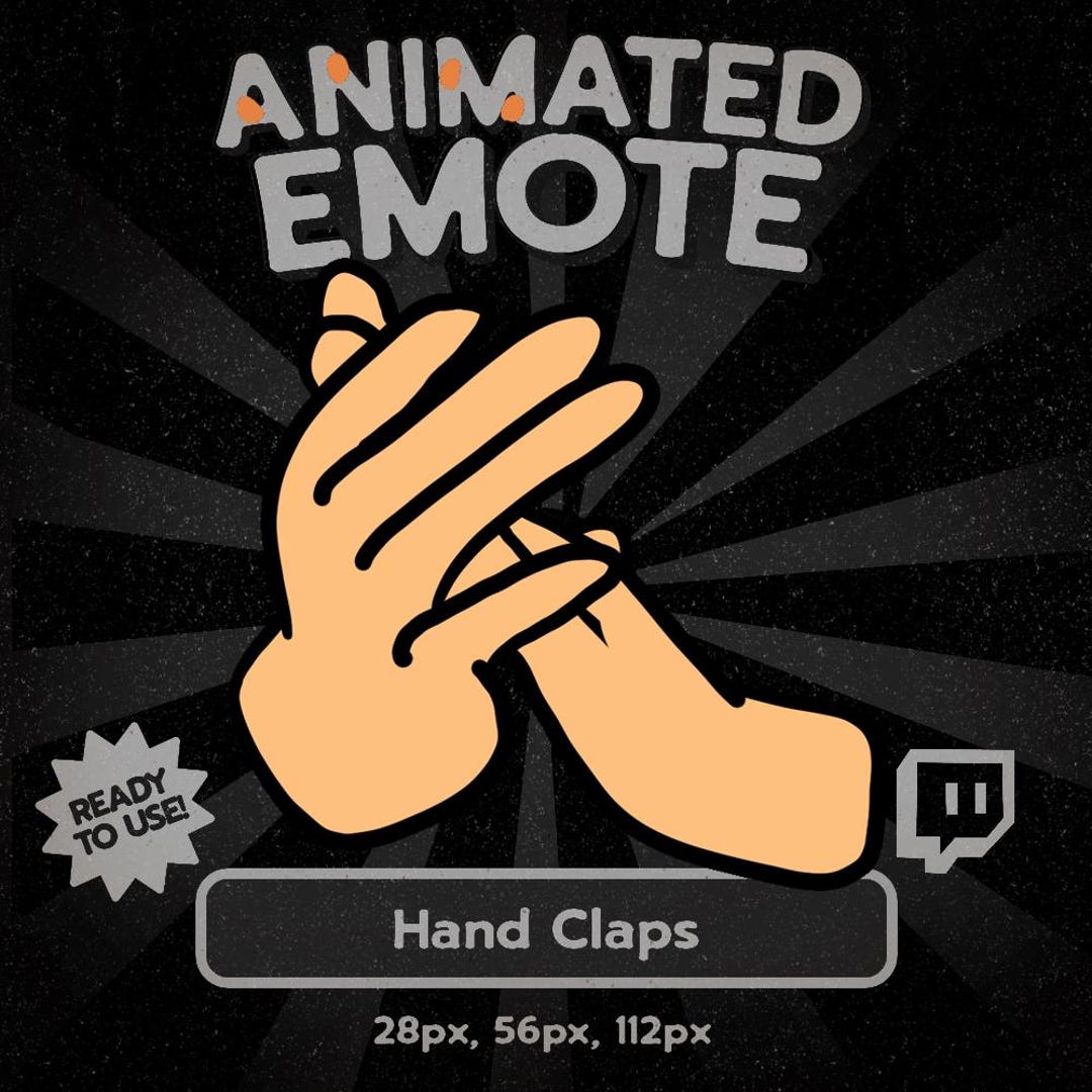 Kawaii Hand Claps Animated Emote for Twitch and Discord, Cute Applause ...