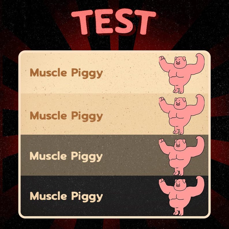 Kawaii Muscle Pig Animated Emote for Twitch and Discord, Funny Strong ...
