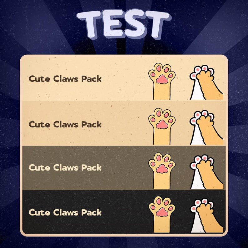 Kawaii Cute Claws Animated Emote Pack for Twitch and Discord, Cat Paw ...