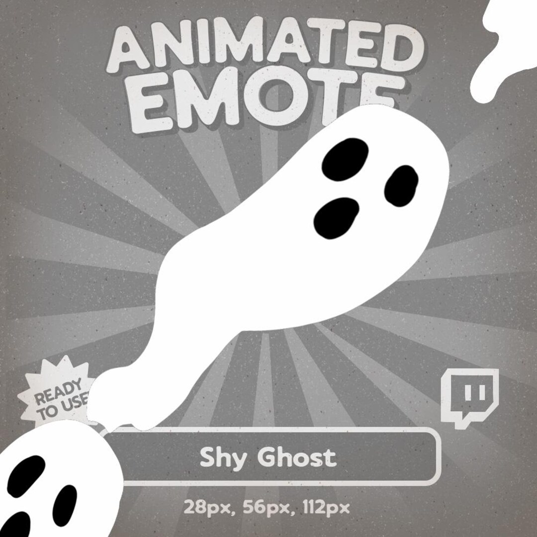 Shy Ghost Animated Emote: Kawaii Peeking GIF for Twitch, Discord, Kick ...