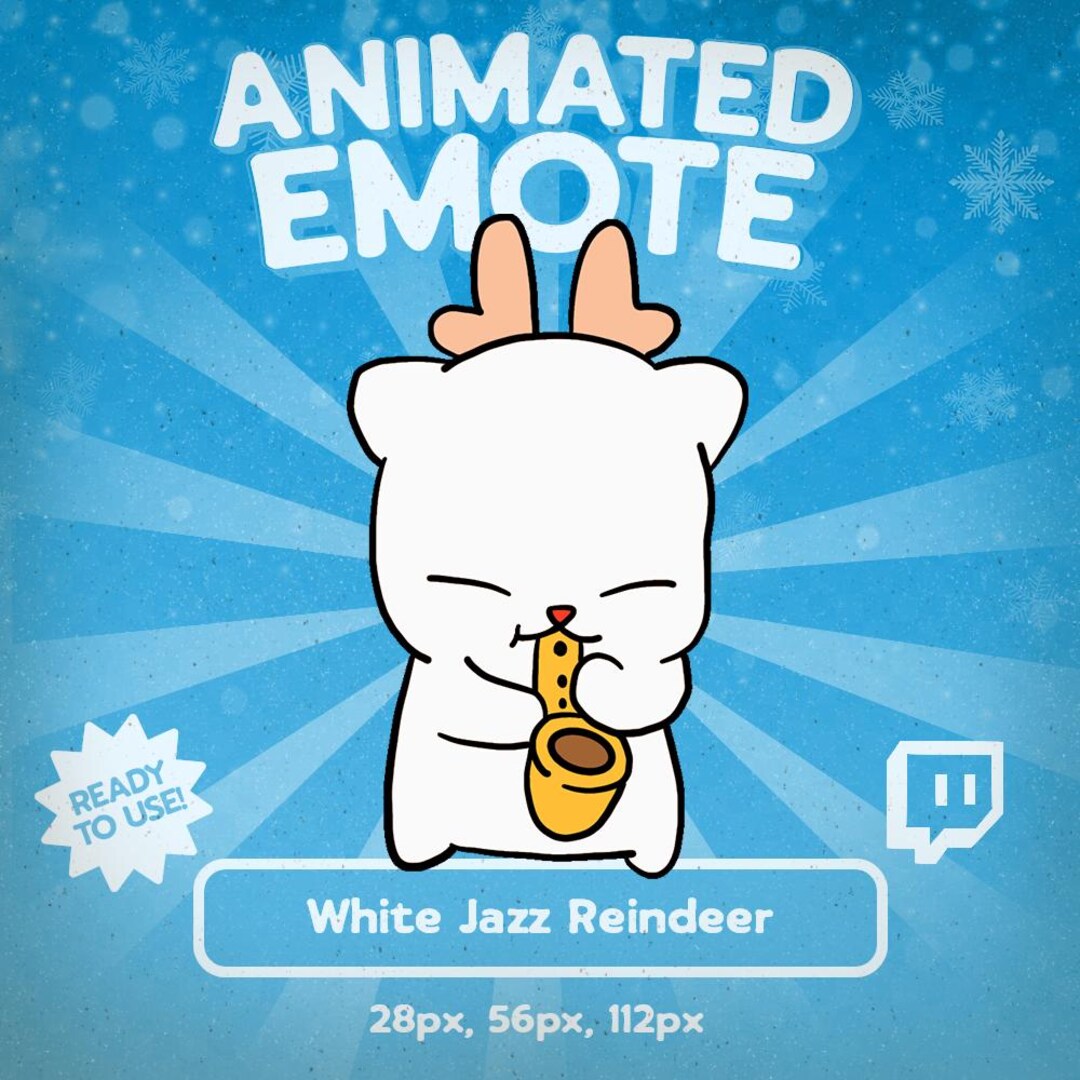 Kawaii Jazz Reindeer Saxophone Animated Emote for Twitch and Discord ...