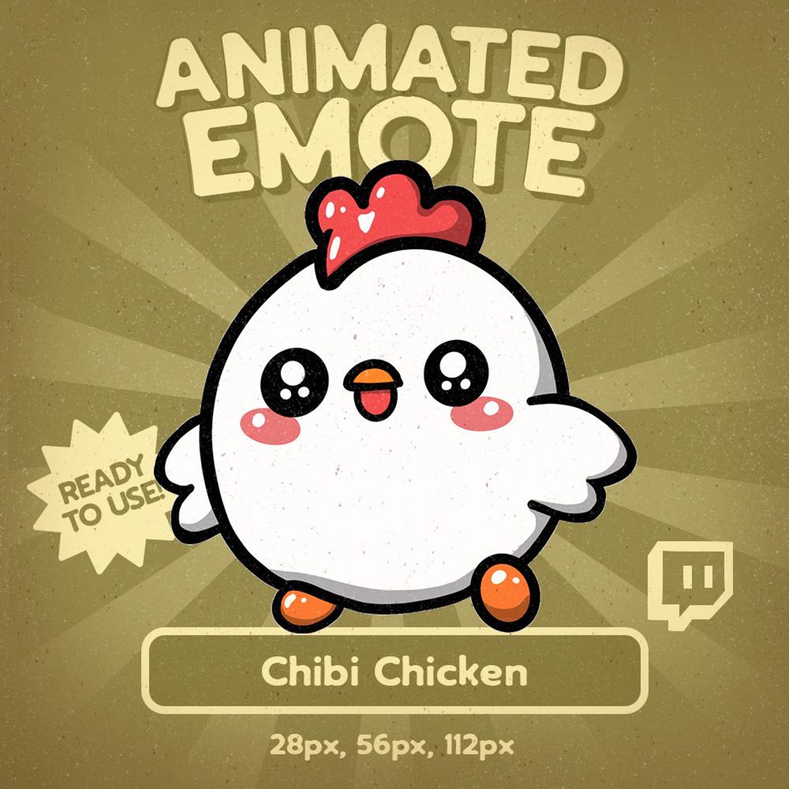 Chibi Chicken Animated Emote: Hand-drawn Twitch/discord Stream Asset ...