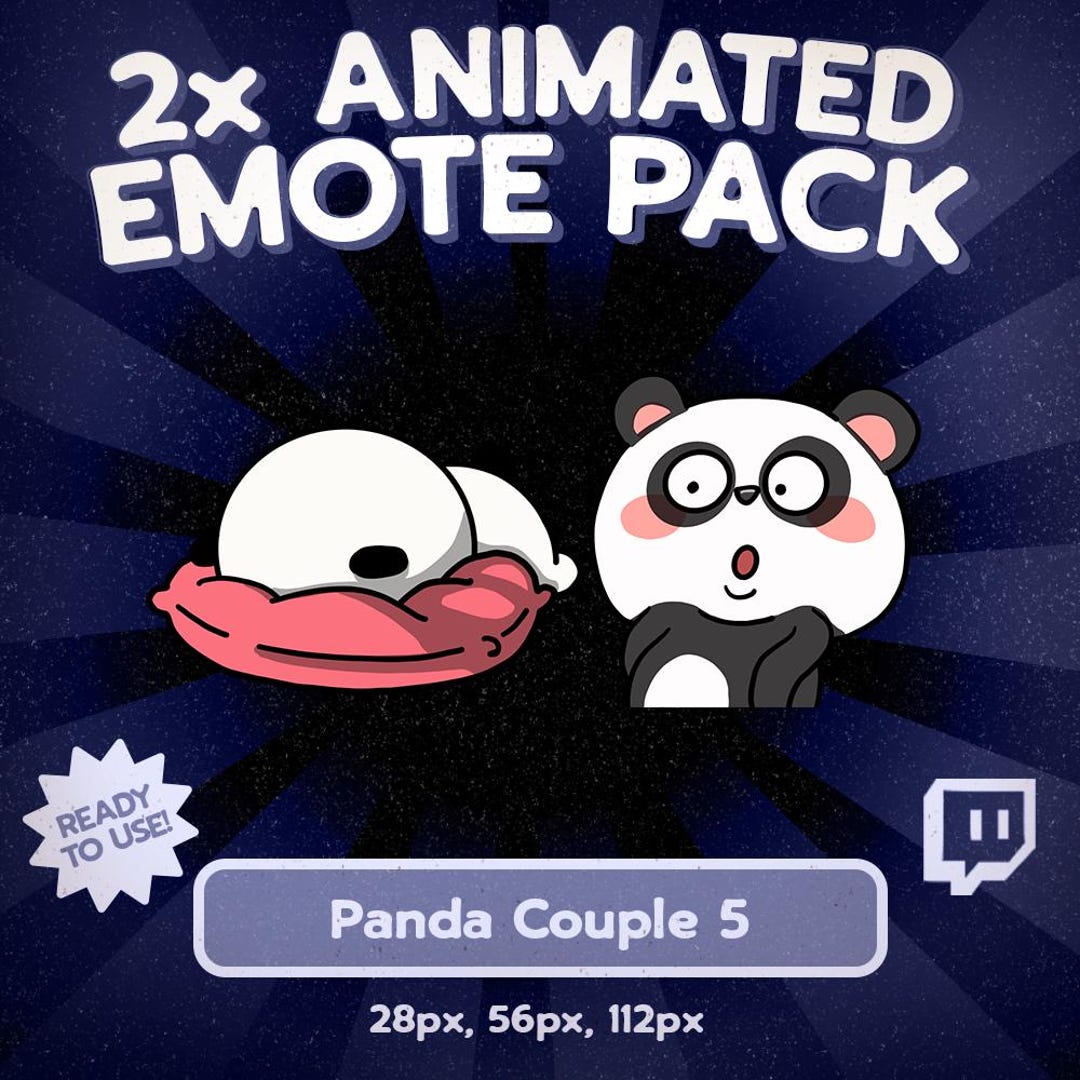 Kawaii Panda Couple Animated Emote Pack for Twitch and Discord, Cute ...