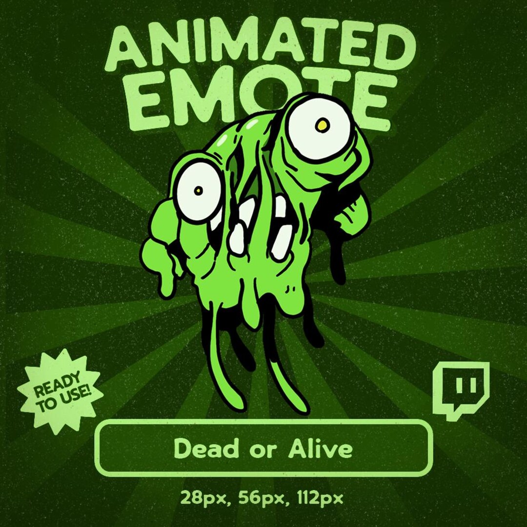 Kawaii Halloween Zombie Slime – Animated Twitch & Discord Emote, Dead ...