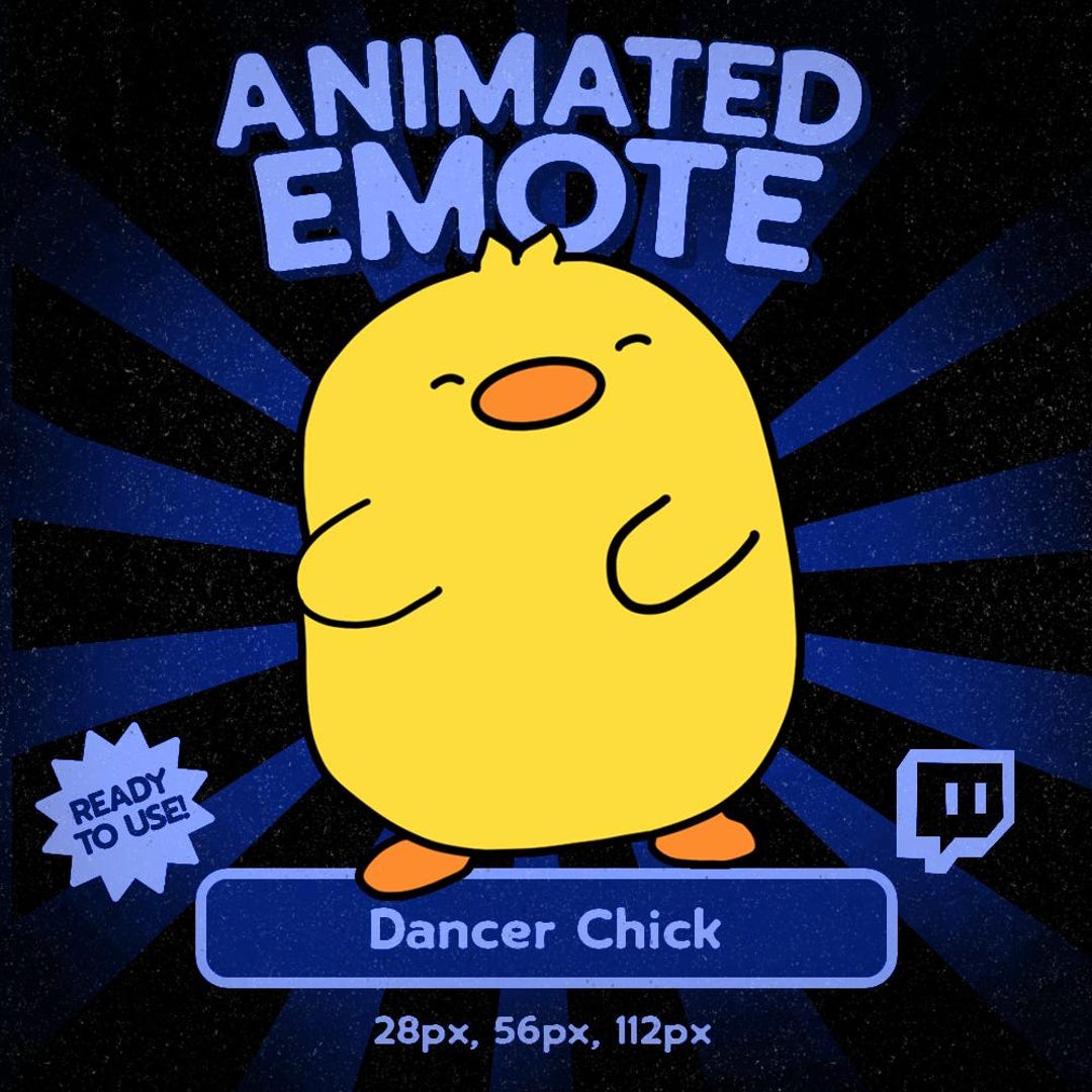 Kawaii Dancer Chick Animated Emote for Twitch and Discord, Cute Dancing ...