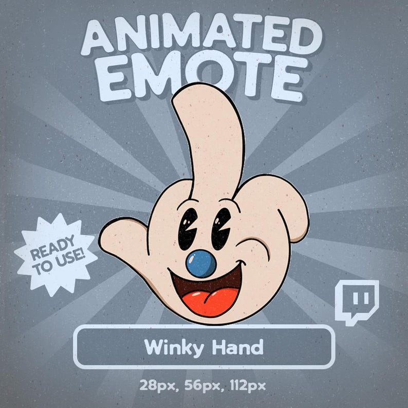 Kawaii Winky Hand Animated Emote: Twitch/discord/kick Streamer Asset ...