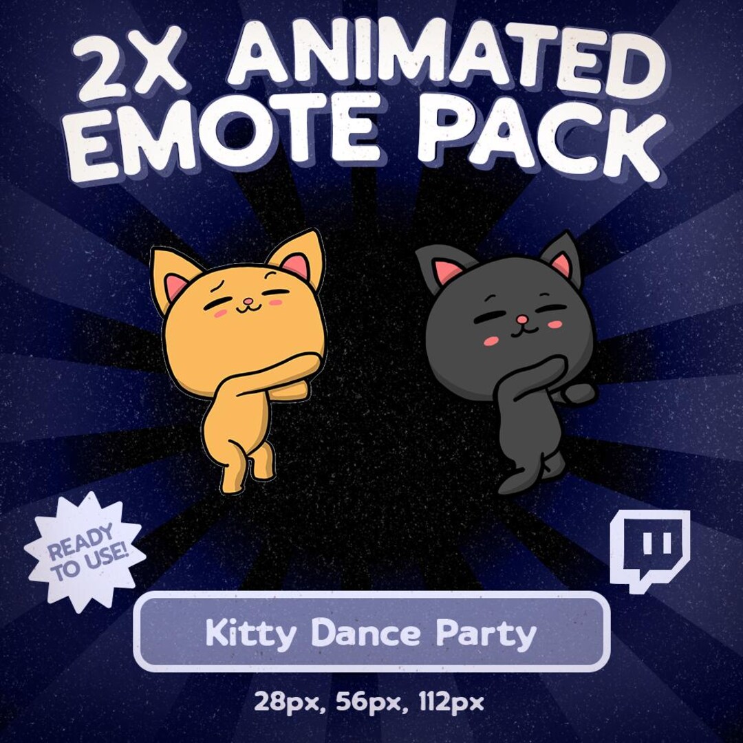 Animated Dancing Cat Emotes: Twitch & Discord Streamer Pack (gifs) - Etsy