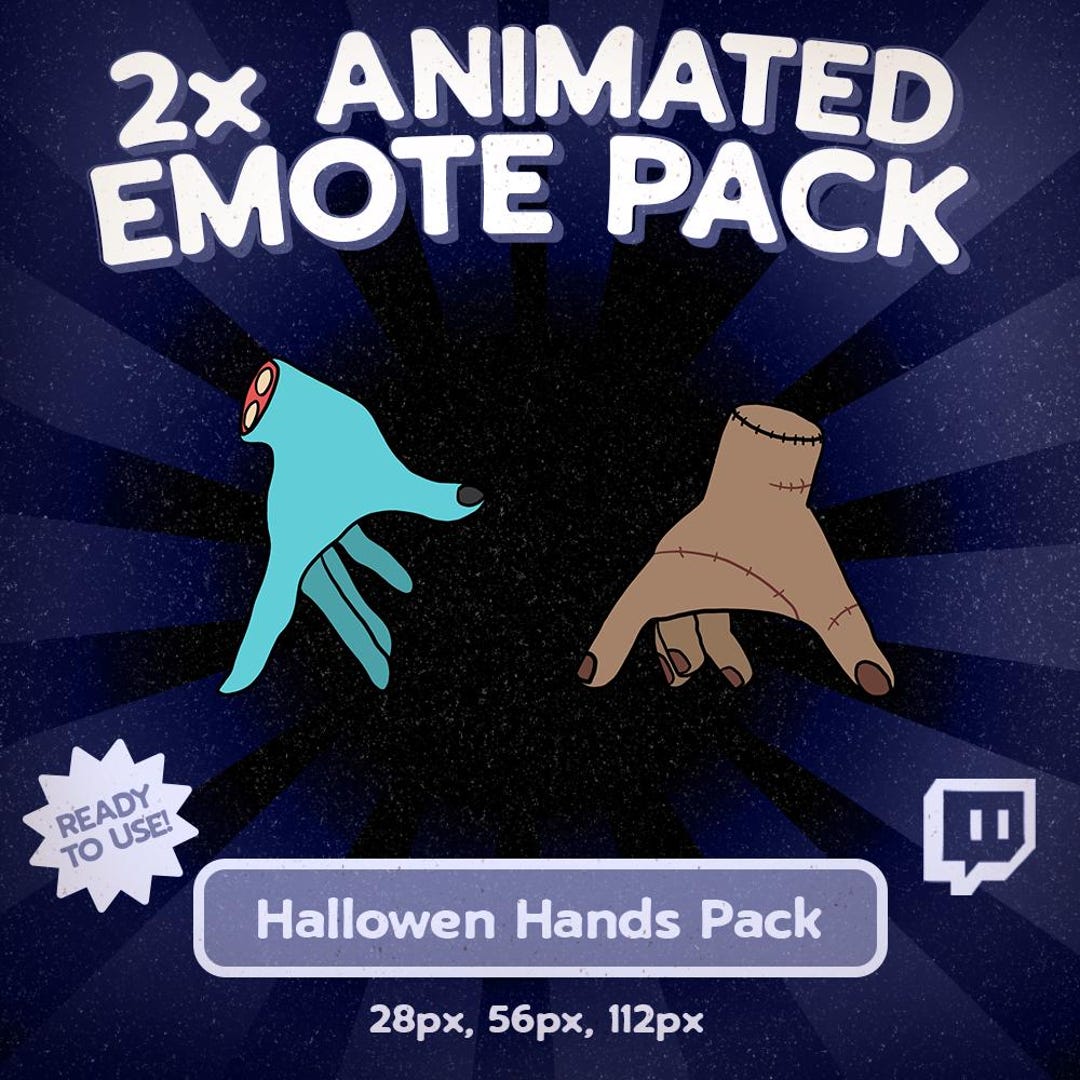 Kawaii Halloween Hands Animated Emote Pack for Twitch and Discord ...