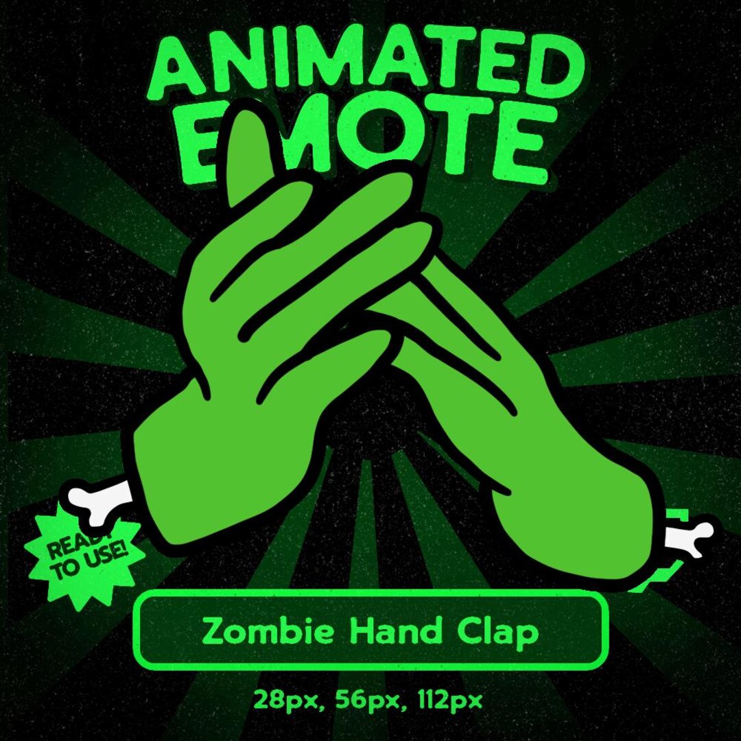 Kawaii Zombie Hand Clap Animated Emote for Twitch and Discord, Funny ...