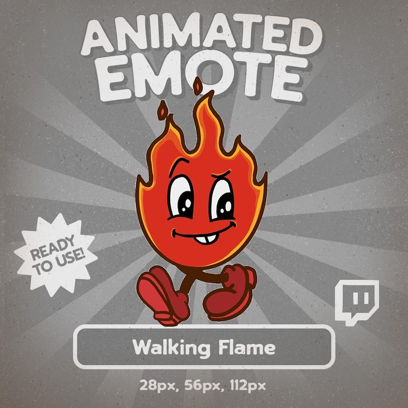 Kawaii Animated Flame Emote: Funny Fire GIF for Twitch, Discord, Kick ...