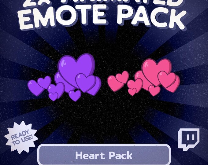 ANIMATED Heart Emotes for Twitch Discord / Valentine's Day / Animated ...