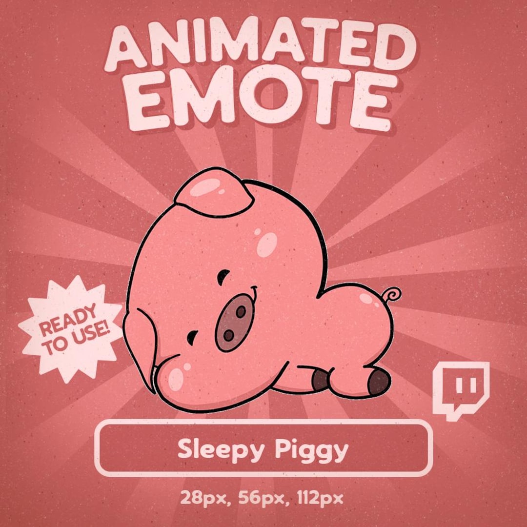 Sleepy Pig Animated Emote: Cozy Twitch/discord Stream Asset (GIF ...
