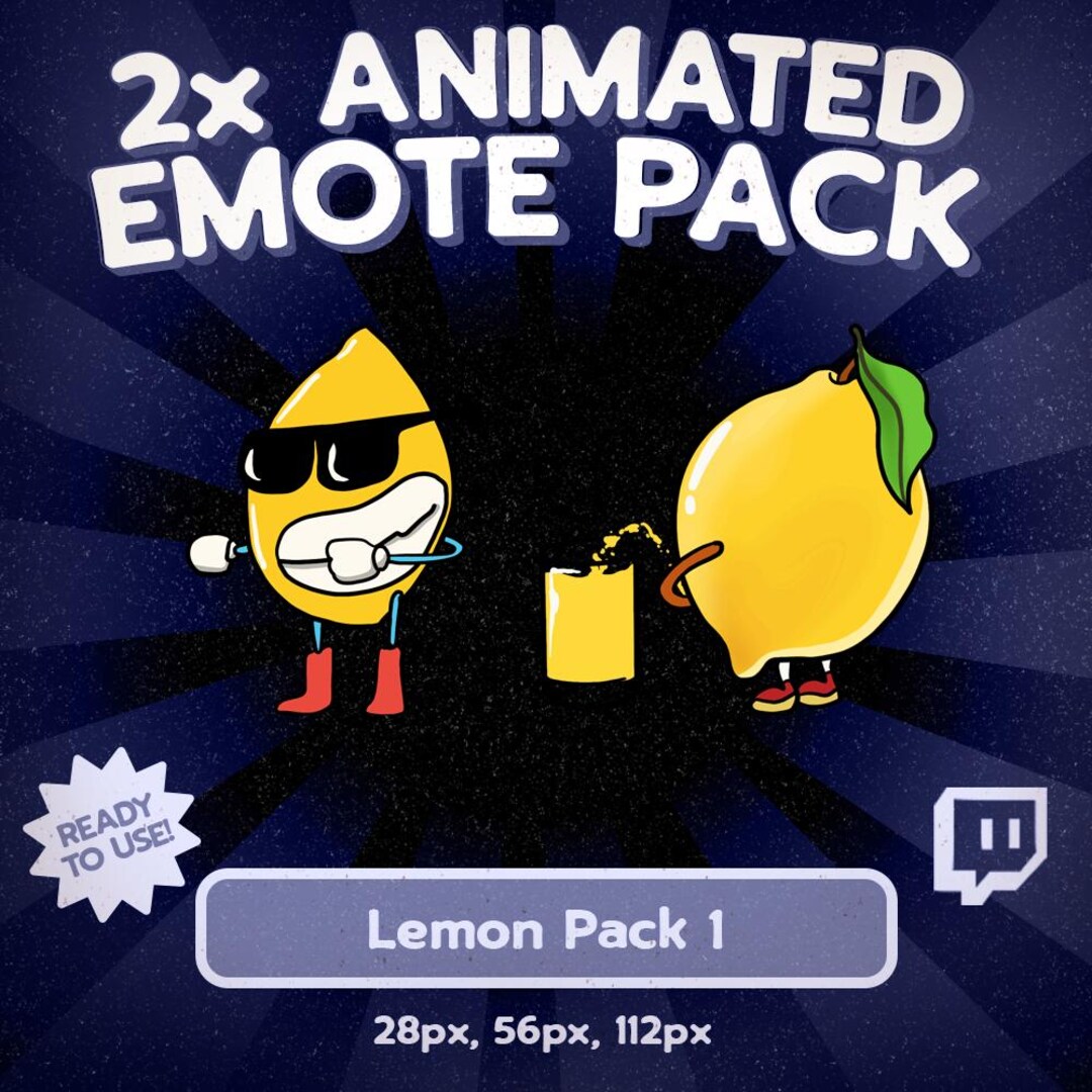 Kawaii Lemon Pack Animated Emote Set for Twitch and Discord, Funny ...