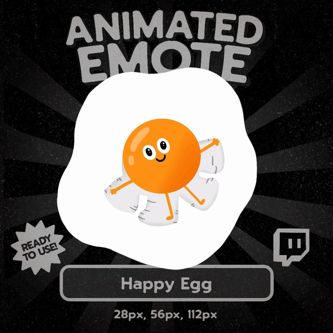 Happy Egg Animated Emote for Twitch and Discord, Funny Breakfast ...