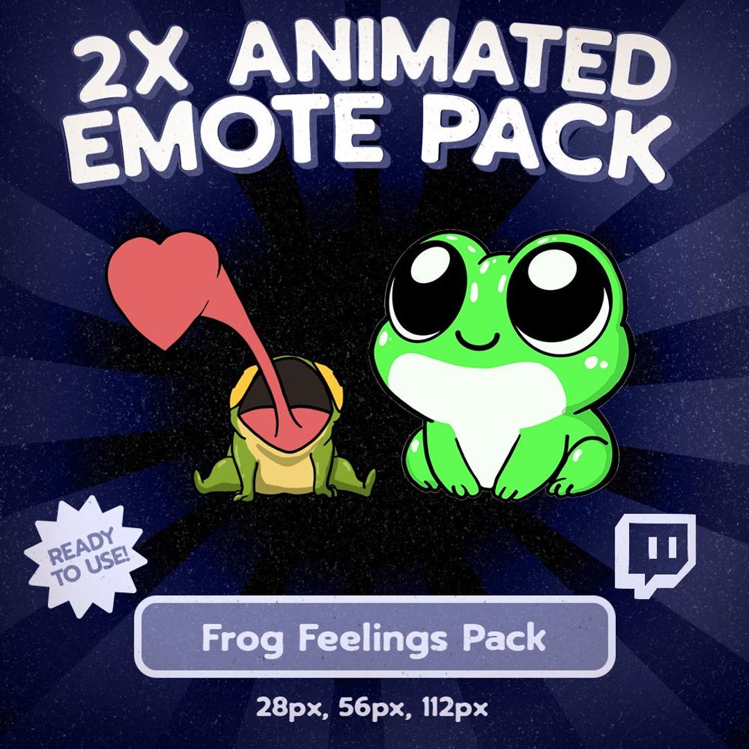 Kawaii Frog Animated Emotes: Blushing & Heart - Twitch/discord - Etsy